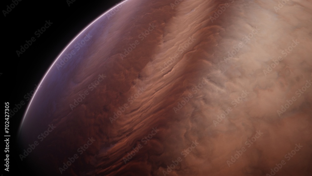 Giant alien gas planet in deep dark outer space. 3D illustration and ...