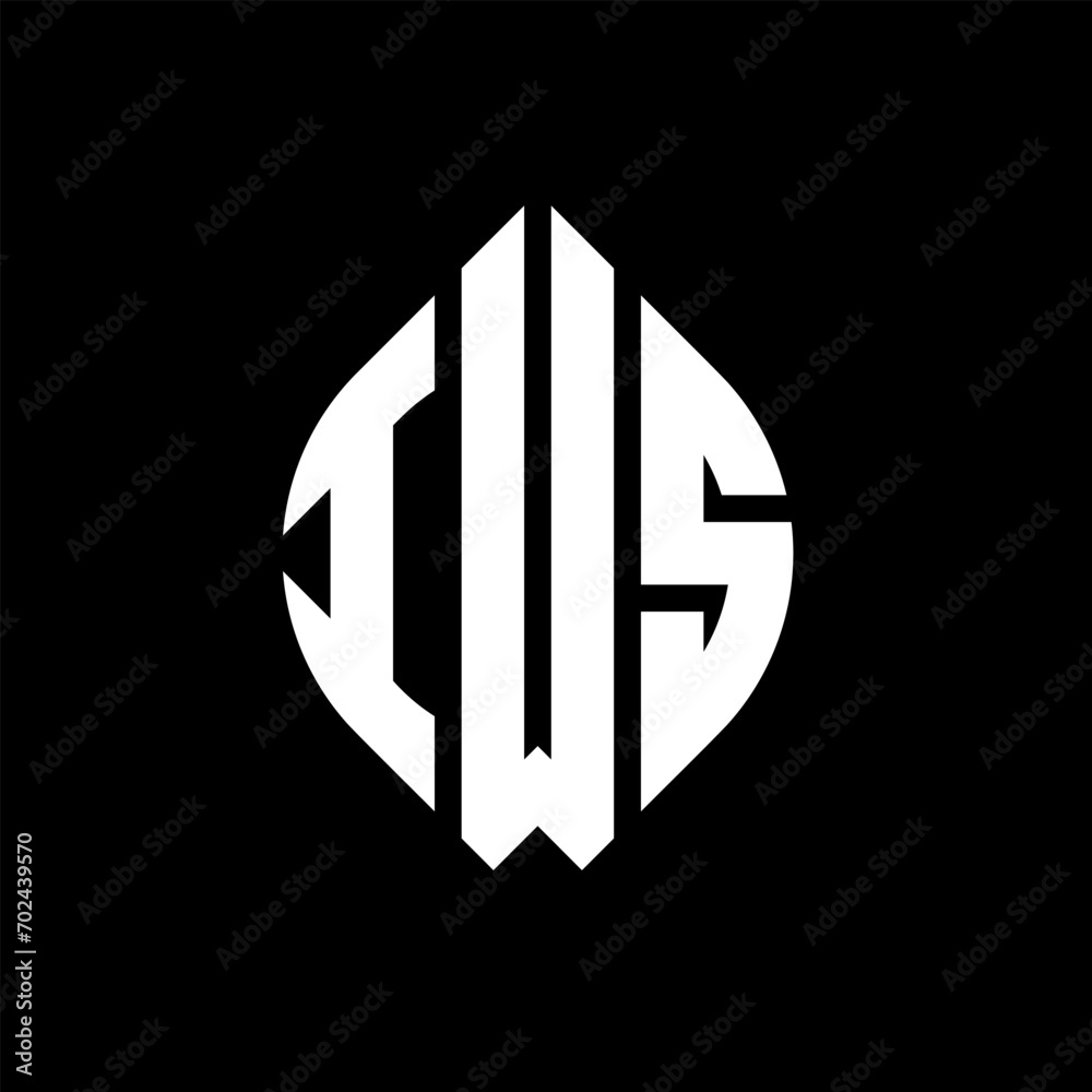IWS circle letter logo design with circle and ellipse shape. IWS ...