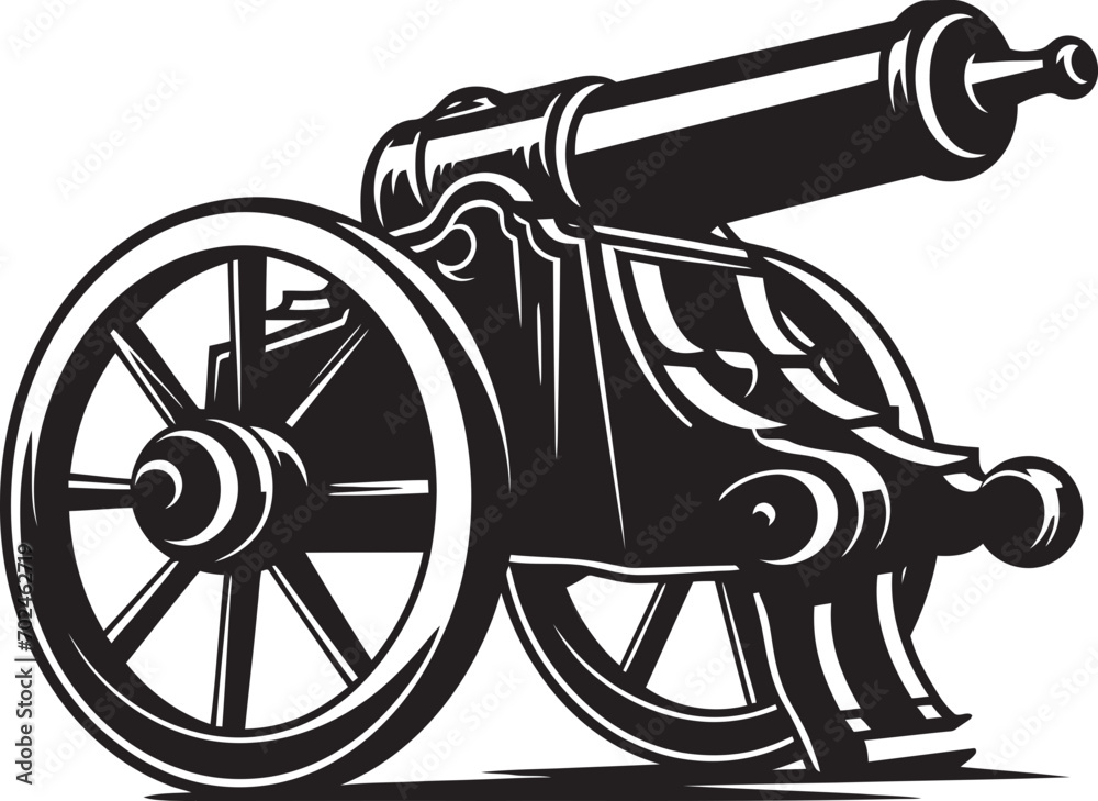 Elegant Dominance Vector Black Cannon Emblematic Mark Tactical ...