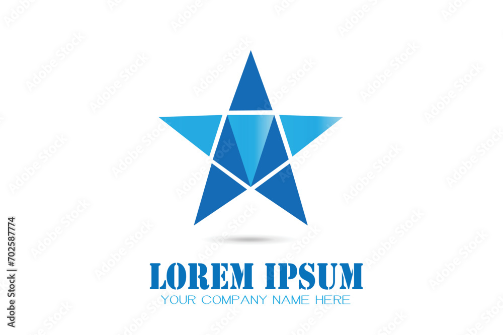 Logo blue star shape triangle design identity brand logotype artwork ...