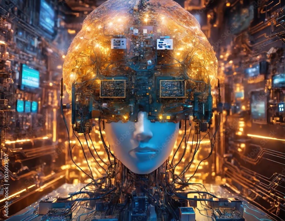 Advanced Technology Concept Visualization: Circuit Board CPU Processor Microchip Starting ...