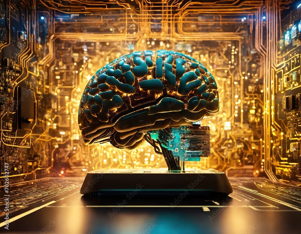 Advanced Technology Concept Visualization: Circuit Board CPU Processor Microchip Starting ...