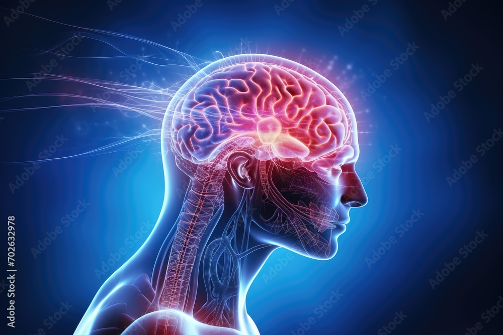 Neural realm Human Mind Illustration: Brain intricate neural circuitry ...