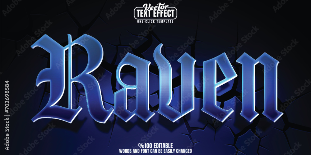 Raven editable text effect, customizable gothic and horror 3D font ...