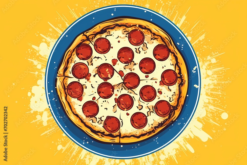 pizza drawing, Italian cuisine, drawing for pizzeria, illustration for ...