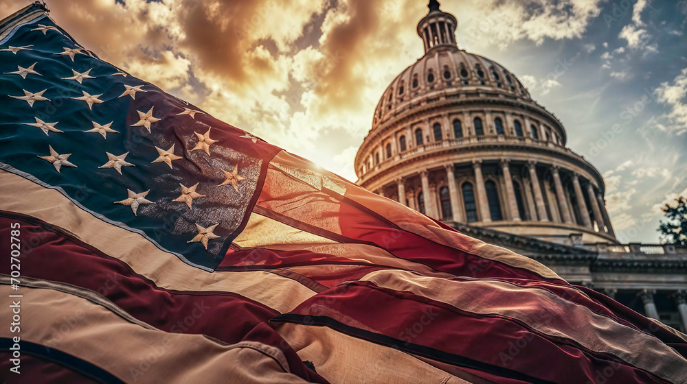 USA flag and Capitol unite in a powerful tableau, marking Patriot Day ...