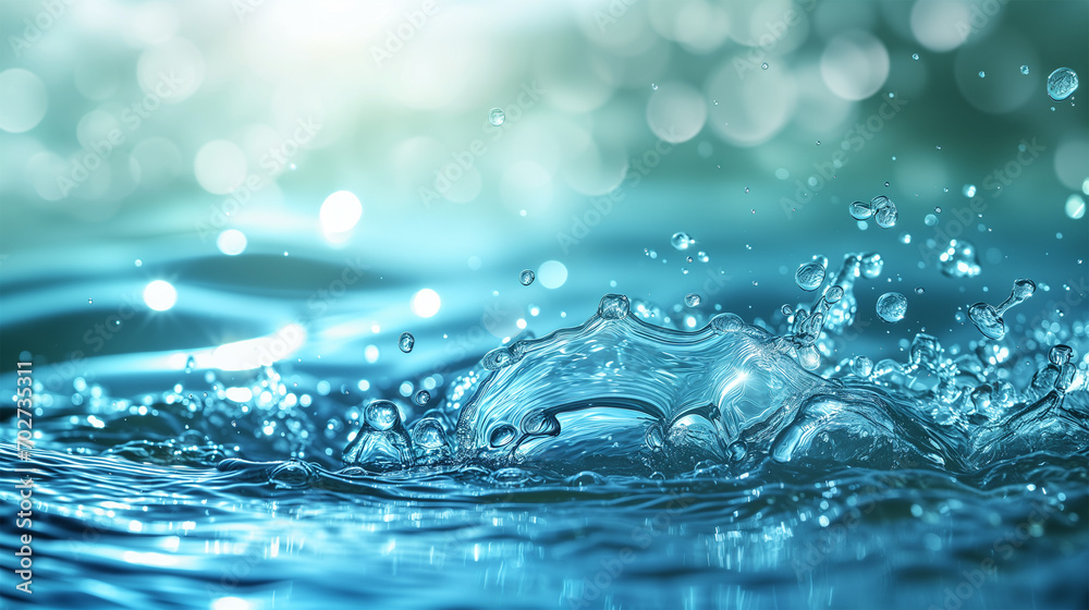 Eco-Friendly Sustainable Life, Water Element Concept, Splashing Blue ...