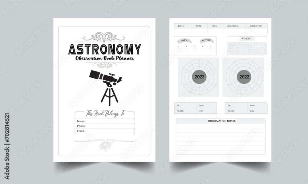 Astronomy Observation Log Book. Daily Gratitude Monthly & Yearly ...