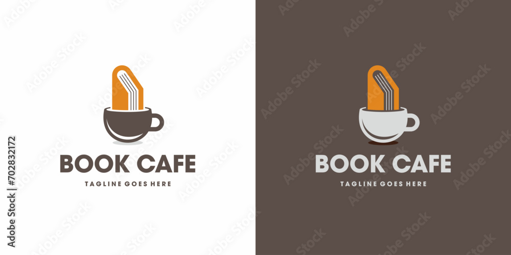 logo vector book cup cafe , suitable for coffee shops, bookstores ...