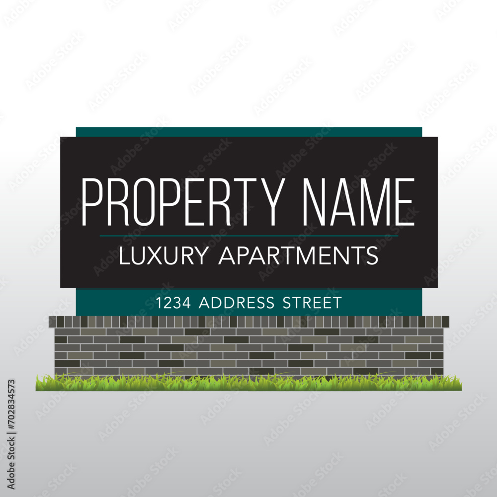 Monument Sign Design Templates Masonry Commercial Property Real Estate ...
