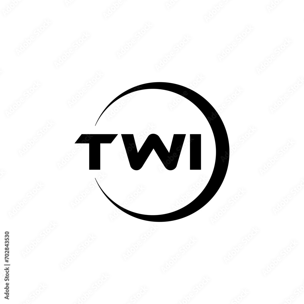 TWI letter logo design with white background in illustrator, cube logo, vector logo, modern ...