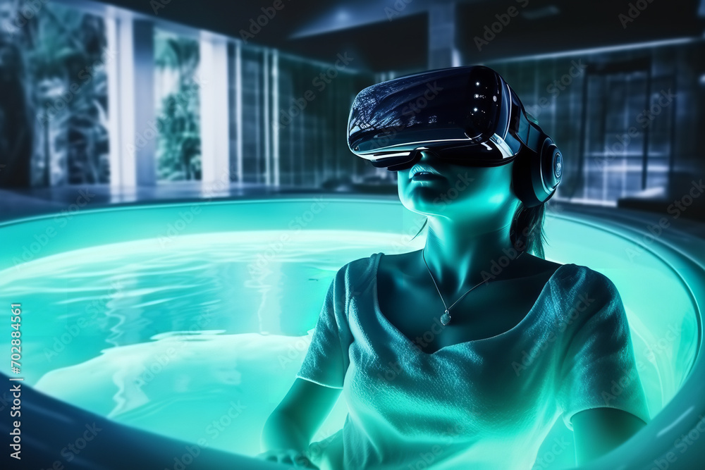 Stock-Foto „An innovative virtual reality jacuzzi experience - where ...