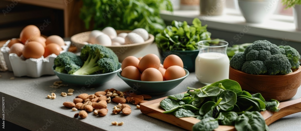 Choline-rich foods essential for the body include eggs, broccoli, nuts ...