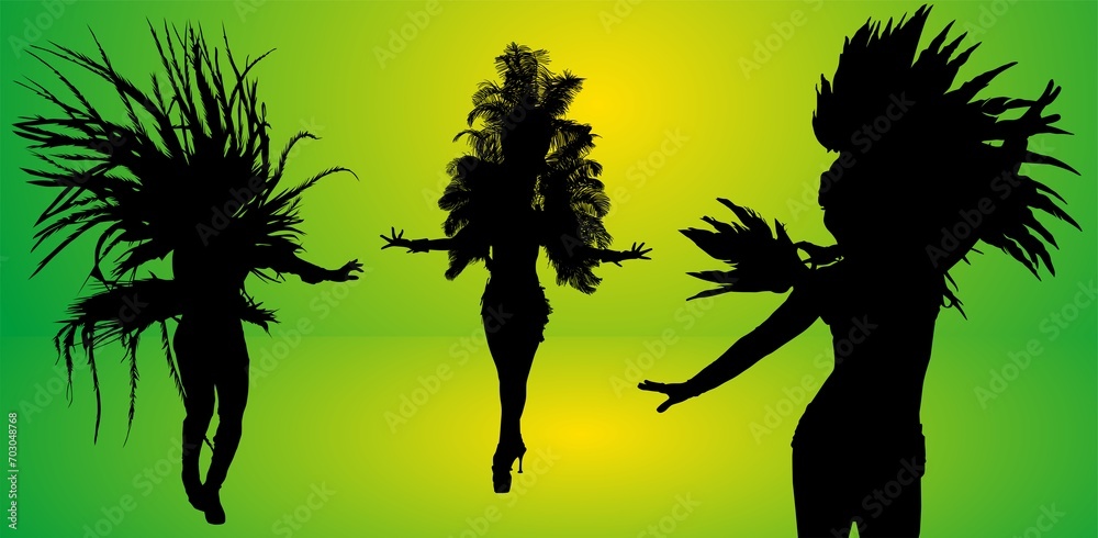 siluetas bailarines, carnaval, brasil, samba, poses Stock Photo | Adobe ...