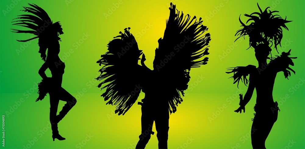 siluetas bailarines, carnaval, brasil, samba, poses Stock Photo | Adobe ...