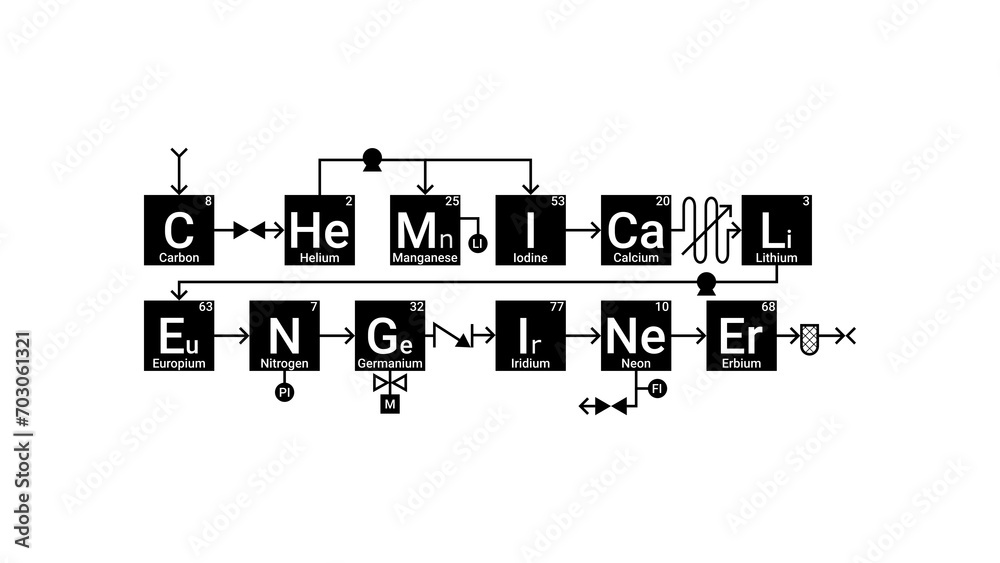 Chemical Engineer Logo with Pipping and Instrumentation Diagram ...