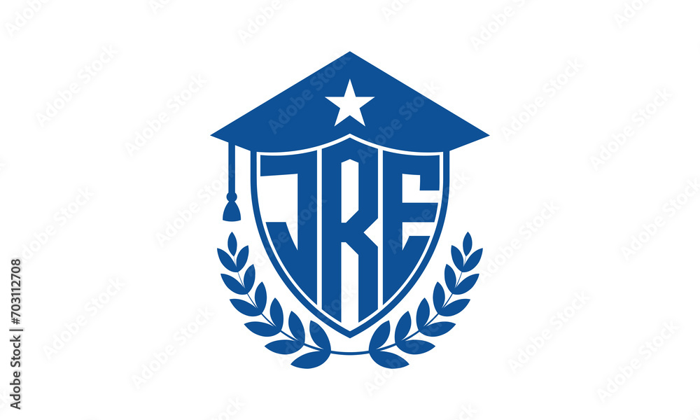 JRE three letter iconic academic logo design vector template. monogram ...