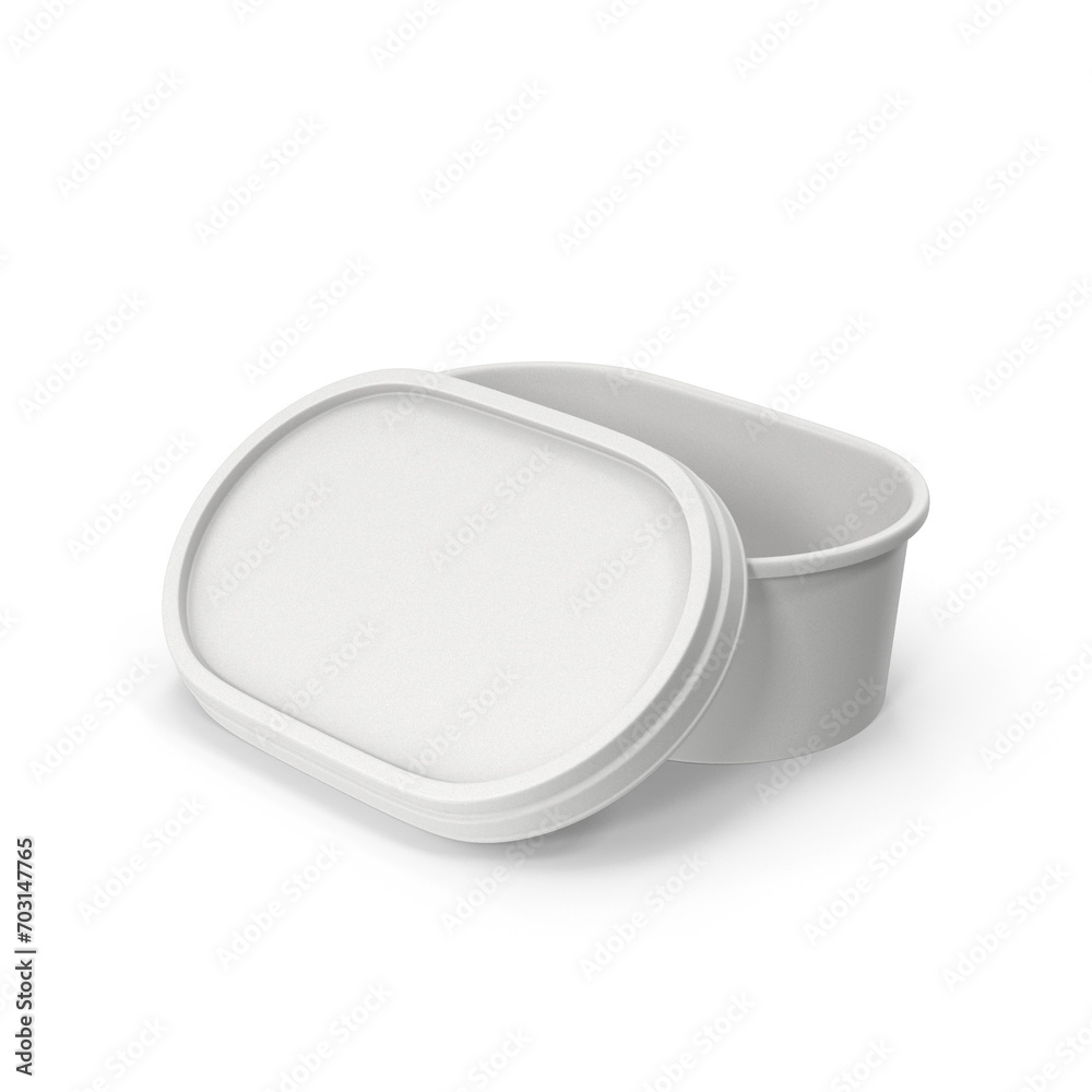 Empty food plastic box container for mayonnaise, margarine, cheese, ice ...