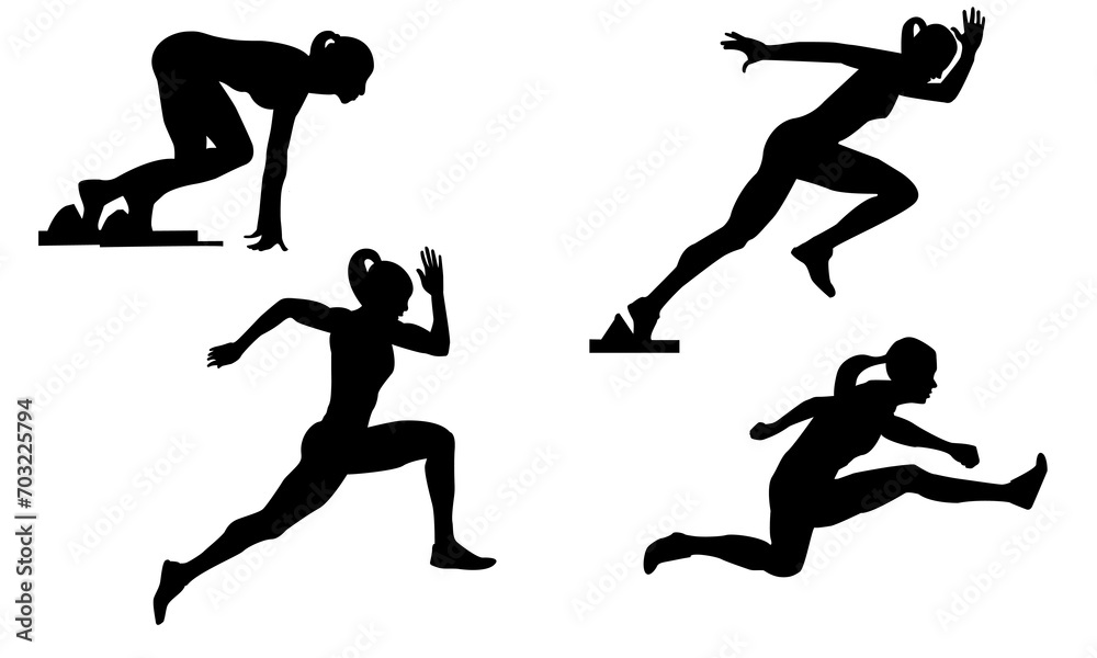 Silhouettes, Running Women Silhouettes, Athletic, Sport Silhouette ...