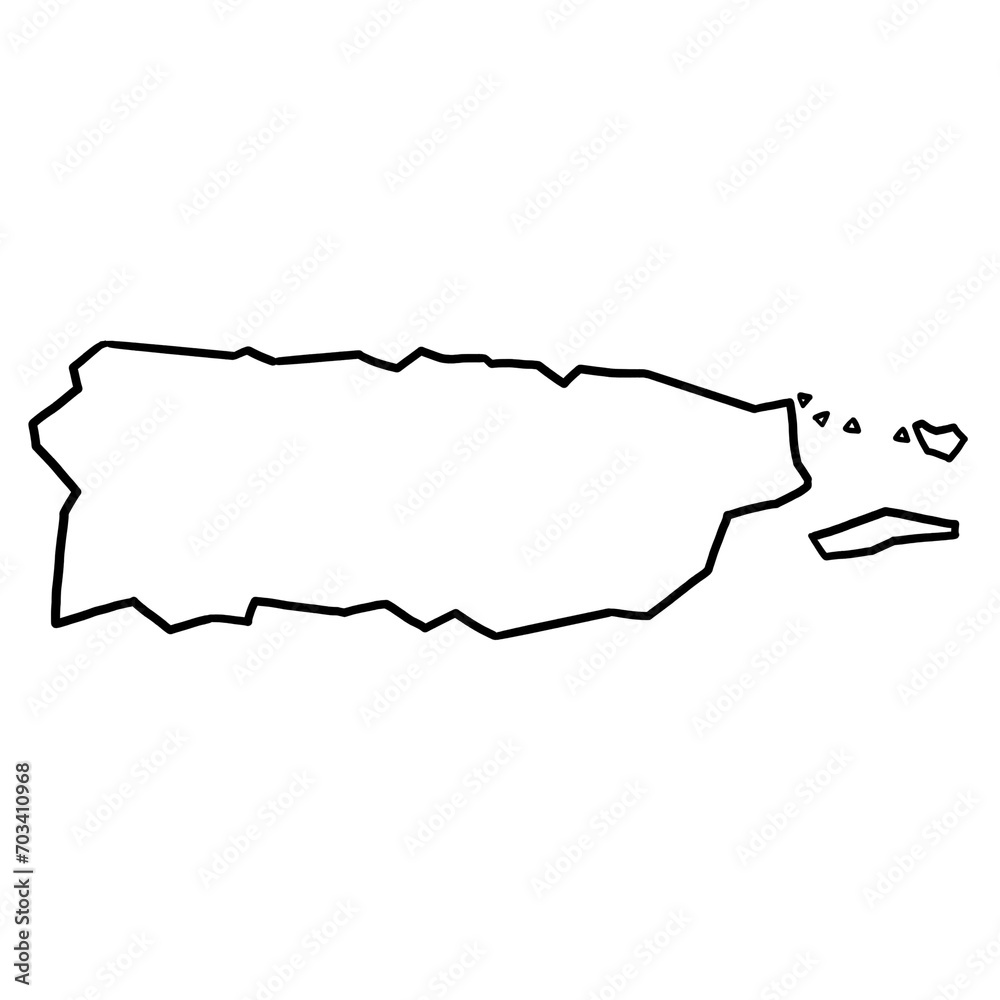 Puerto Rico map outline Stock Illustration | Adobe Stock