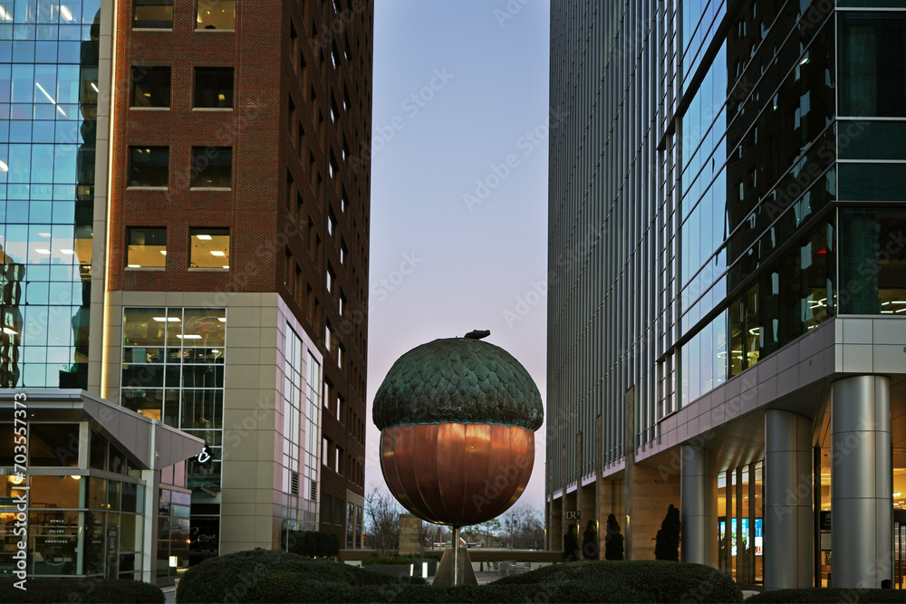 Raleigh, NC - USA - 1-02-2024: The Acorn, a sculpture by artist David ...