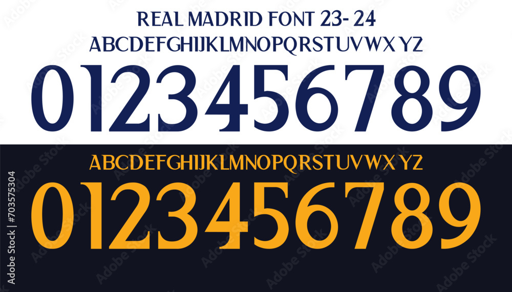 Vector de Stock font vector team 2023 - 2024 kit sport style font. real ...