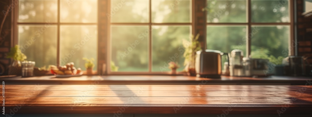 Kitchen background top counter interior wood blur home wooden empty ...