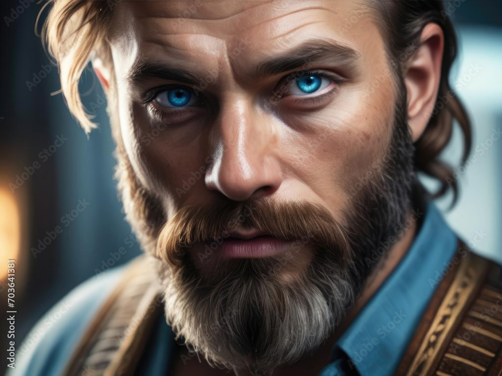 Ilustración de Stock Dramatic Portrait of a Tall Indigenous Australian ...