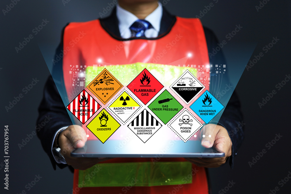 Hazardous substance concept chemical safety officer at dangerous goods ...