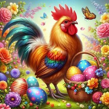 Roosters And Easter Eggs Free Stock Photo - Public Domain Pictures
