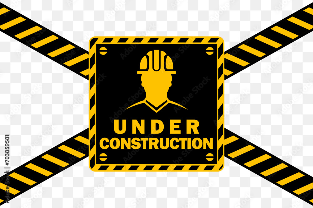png transparent under construction sign yellow warning tape for working ...