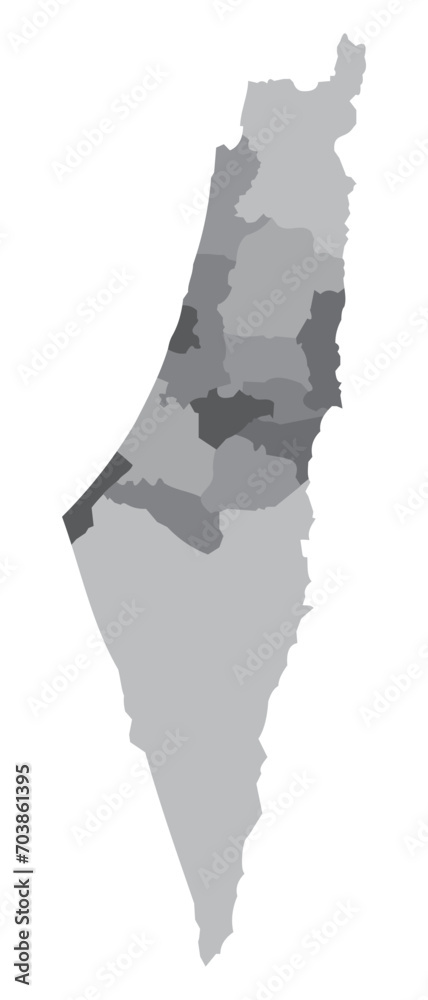 Detailed map of palestine. Palestine map. Grey silhouette. Vector ...