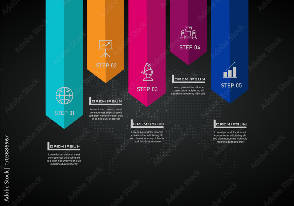 Infographic design 5 steps for diagrams, presentations, workflow ...