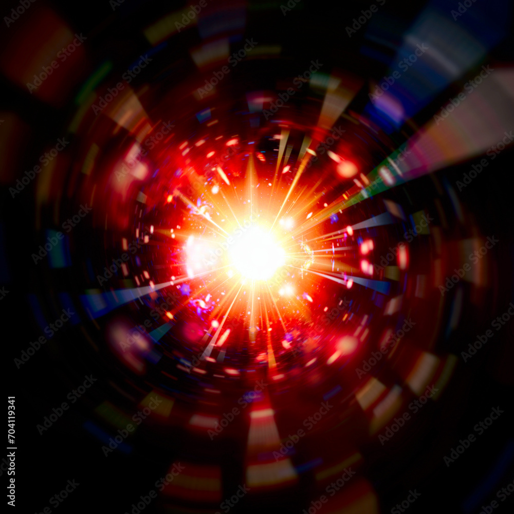 Big splash in universe. Space background. Colorful lights.The elements ...