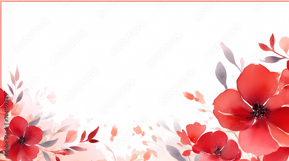 Floral frame with watercolor flowers, decorative flower background ...