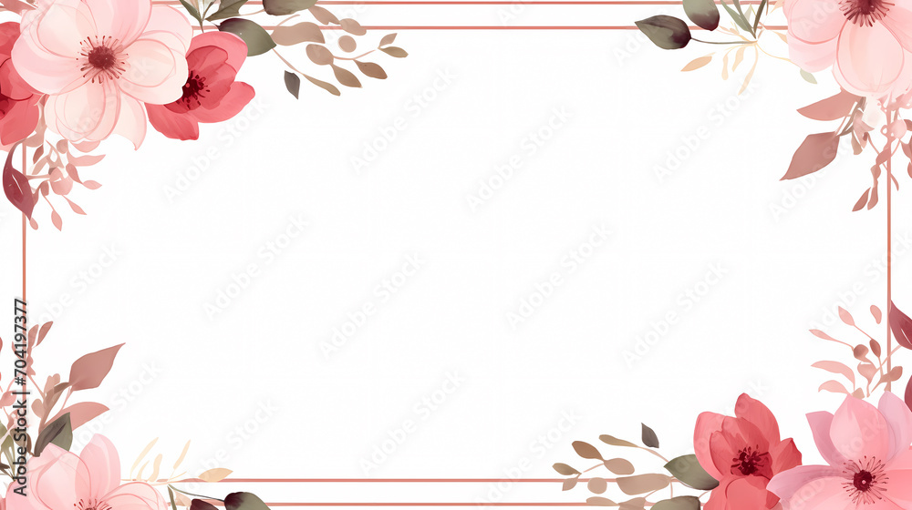 Floral frame with watercolor flowers, decorative flower background ...