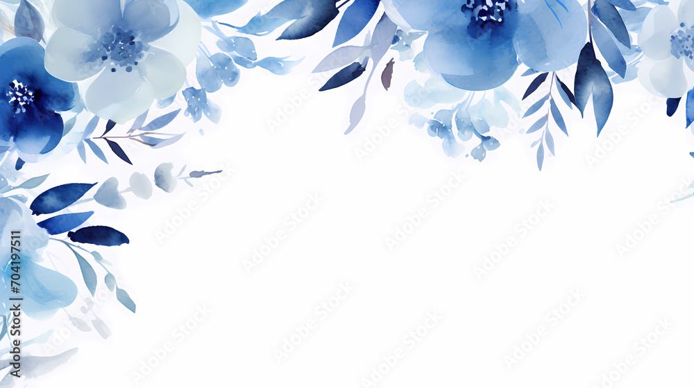 Floral frame with watercolor flowers, decorative flower background ...