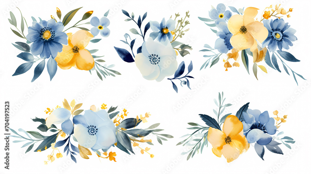 Floral frame with watercolor flowers, decorative flower background ...