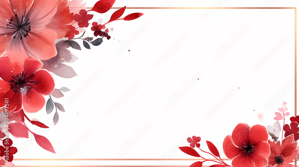 Floral frame with watercolor flowers, decorative flower background ...
