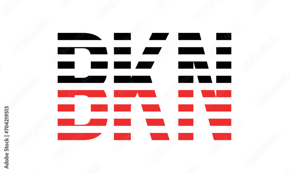 BKN three initial letter iconic line negative space minimal logo design ...