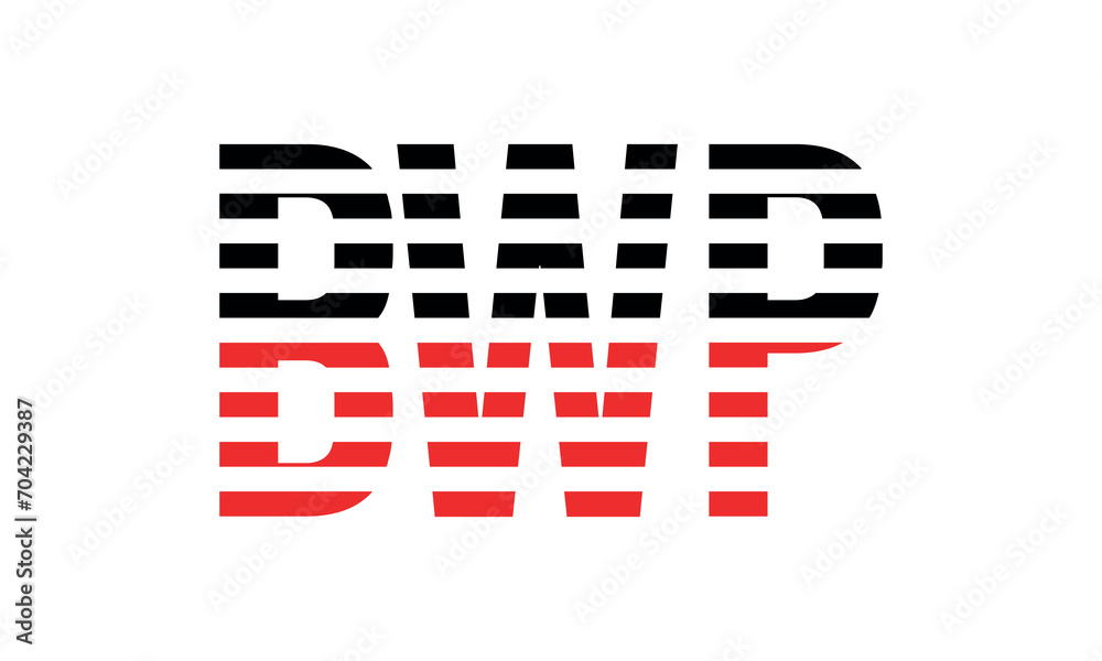 BWP three initial letter iconic line negative space minimal logo design ...