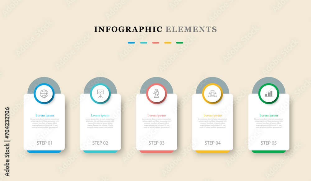 Infographic design 5 steps for diagrams, presentations, workflow ...