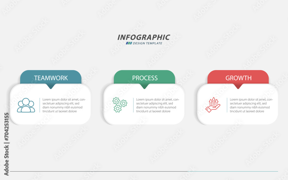 Timeline Creator infographic template. 3 Step timeline journey, calendar Flat simple ...