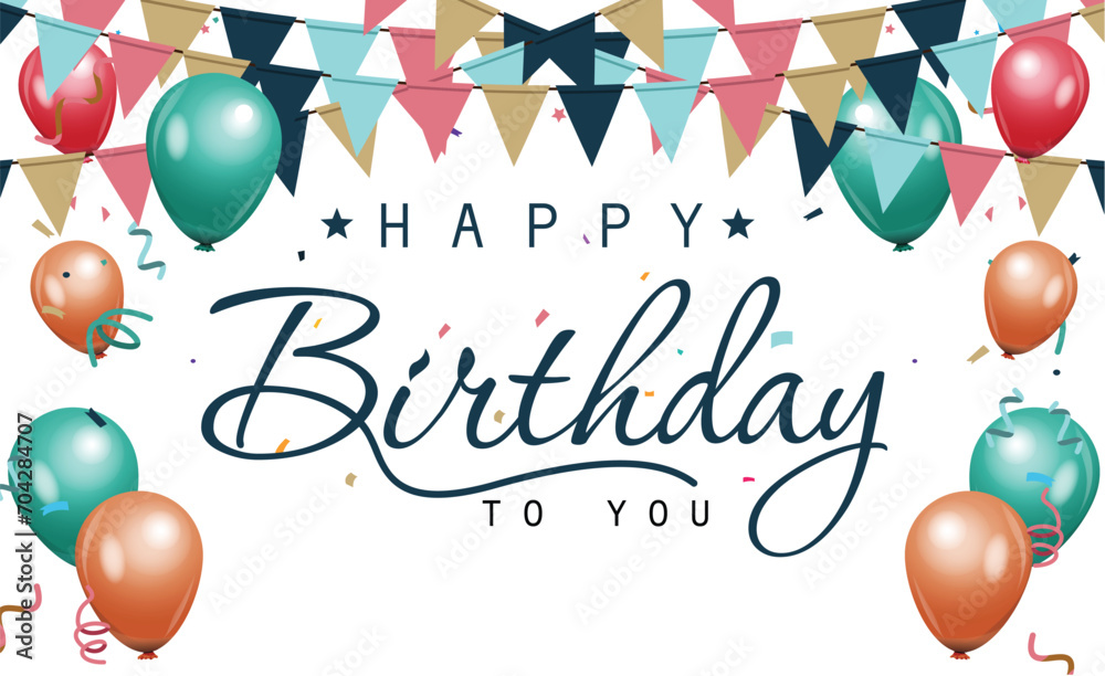 Vector de Stock Happy birthday vector transparent background. colorful ...