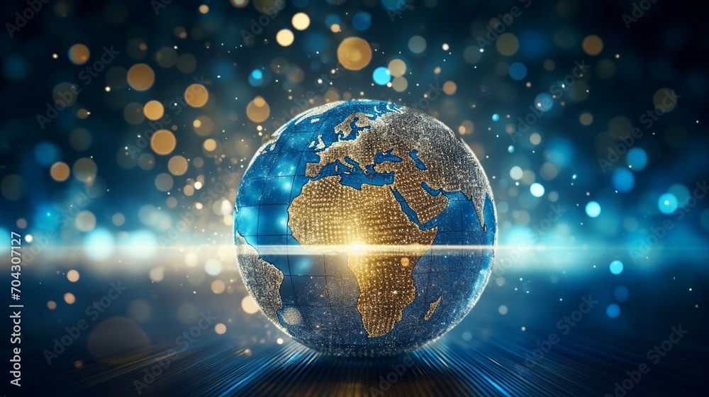 Discover the World with this Artistic Square Shines Dotted Globe Earth ...