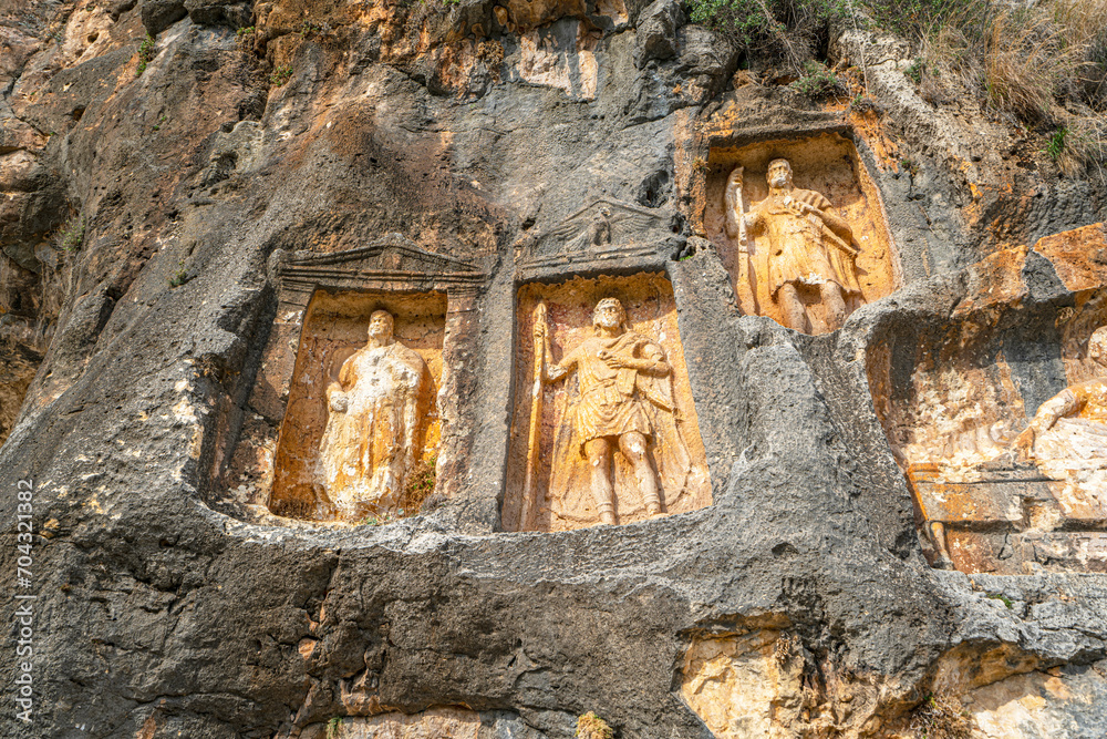 Adamkayalar (literally "man-rocks") is a location in Mersin, Turkey ...