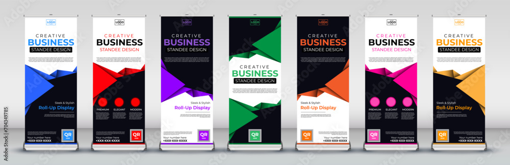 Roll Up banner or Standee Template for flyer, presentation, leaflet, j ...