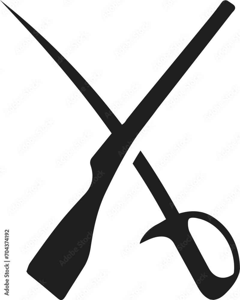 Daggers in engraving style. Design element for logo, label, emblem ...