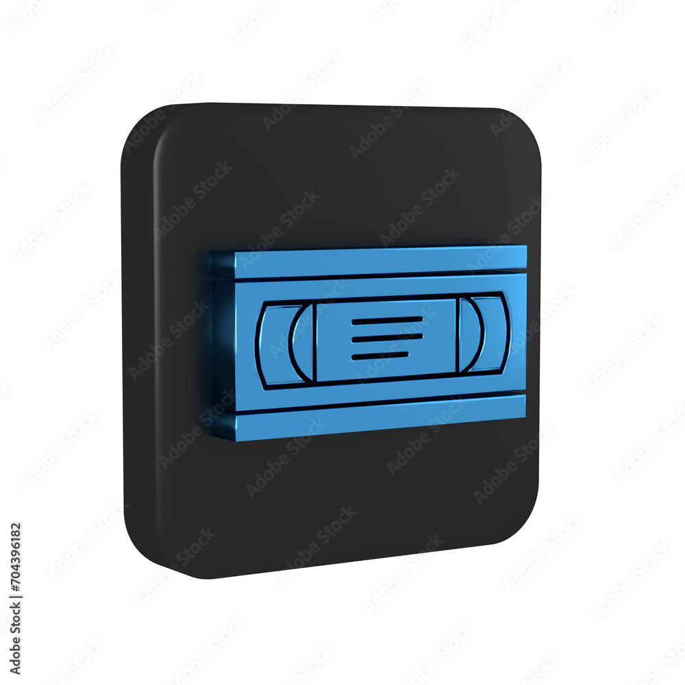 Blue VHS video cassette tape icon isolated on transparent background ...