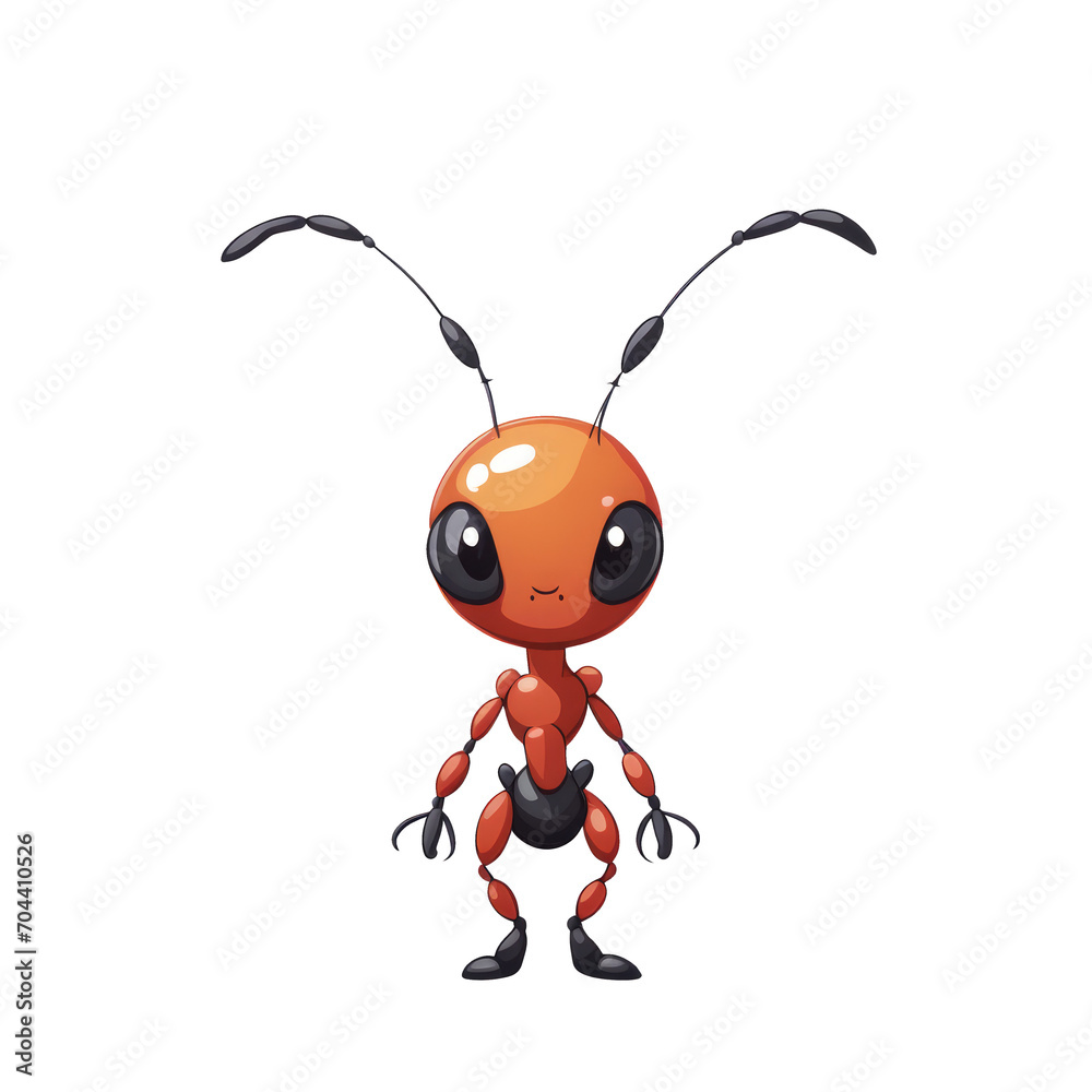 Vector red cartoon ant on transparent background, AI generated Stock ...